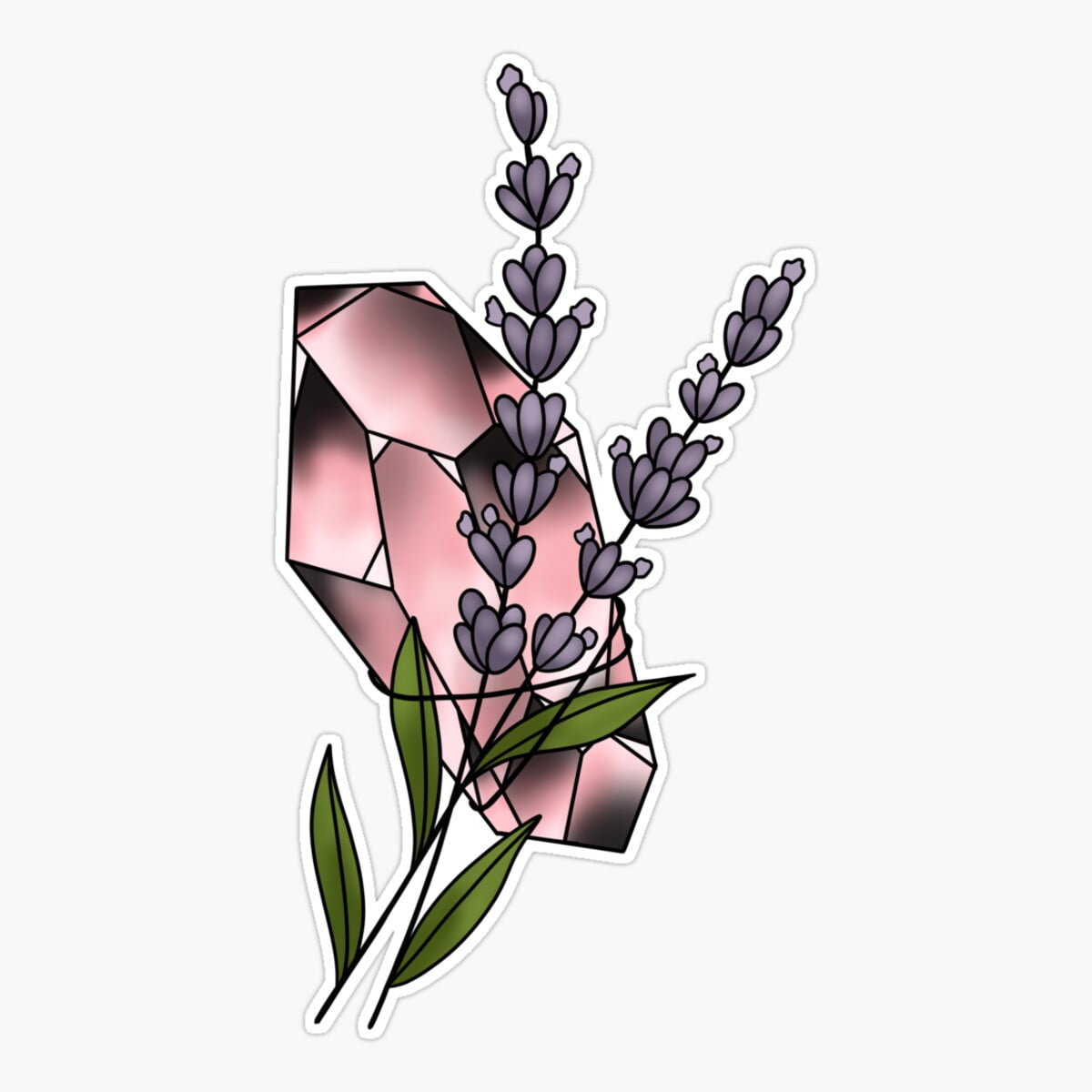 Onim Lavender Crystals Sticker, Phone Decal Water Bottle Stickers Car ...