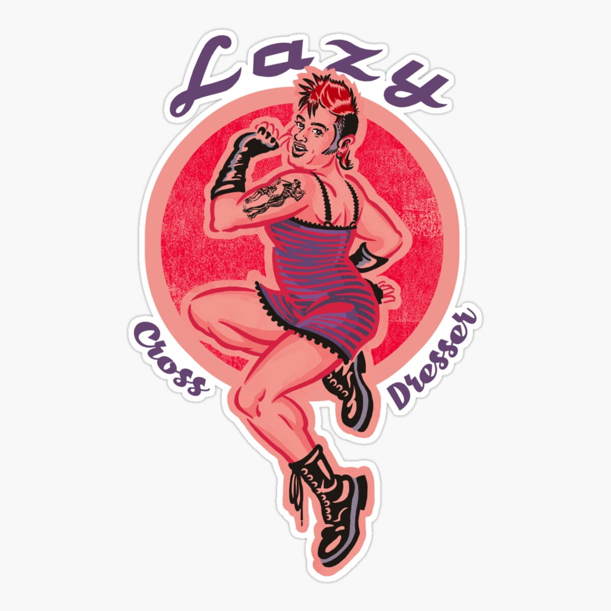 Onim Lazy Cross Deresser Fat Mike Pin Up Sticker, Phone Decal Water ...