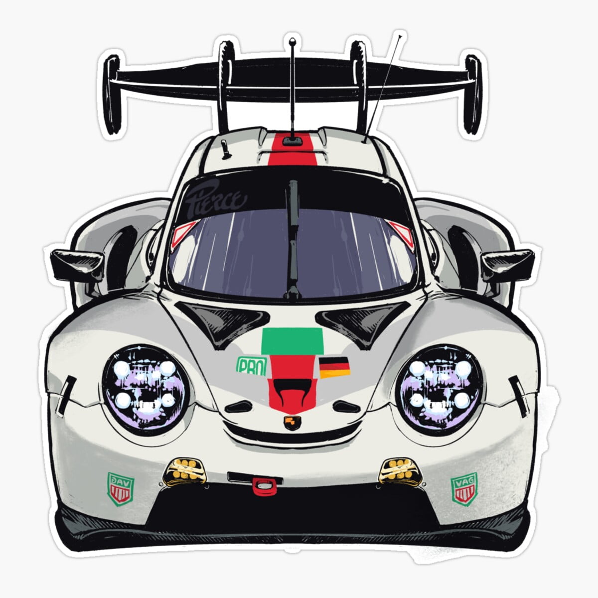 Onim Le Mans Gte Mid-Engined German Race Car 2022 Sticker, Phone Decal ...