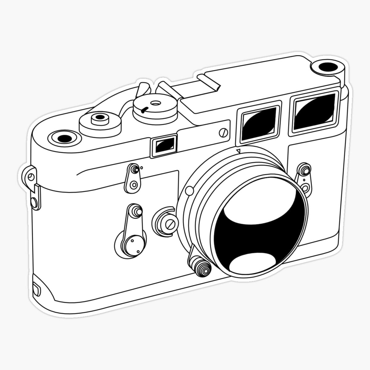 Onim Leica M3 - Black Line Art - No Text Sticker, Phone Decal Water ...