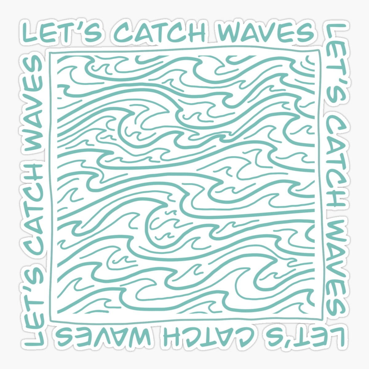 Onim Let'S Catch Waves - Sunshine Surfer Sticker, Phone Decal Water ...