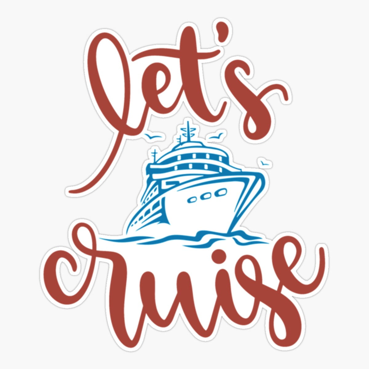 Onim Lets Cruise Carnival Sticker, Phone Decal Water Bottle Stickers ...