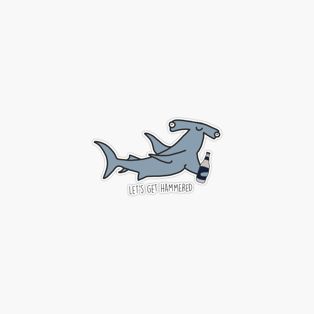 Onim Lets Get Hammered Hammerhead Shark Sticker, Phone Decal Water ...