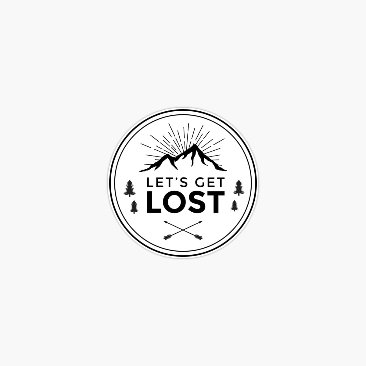 Onim Lets Get Lost Sticker, Phone Decal Water Bottle Stickers Car ...