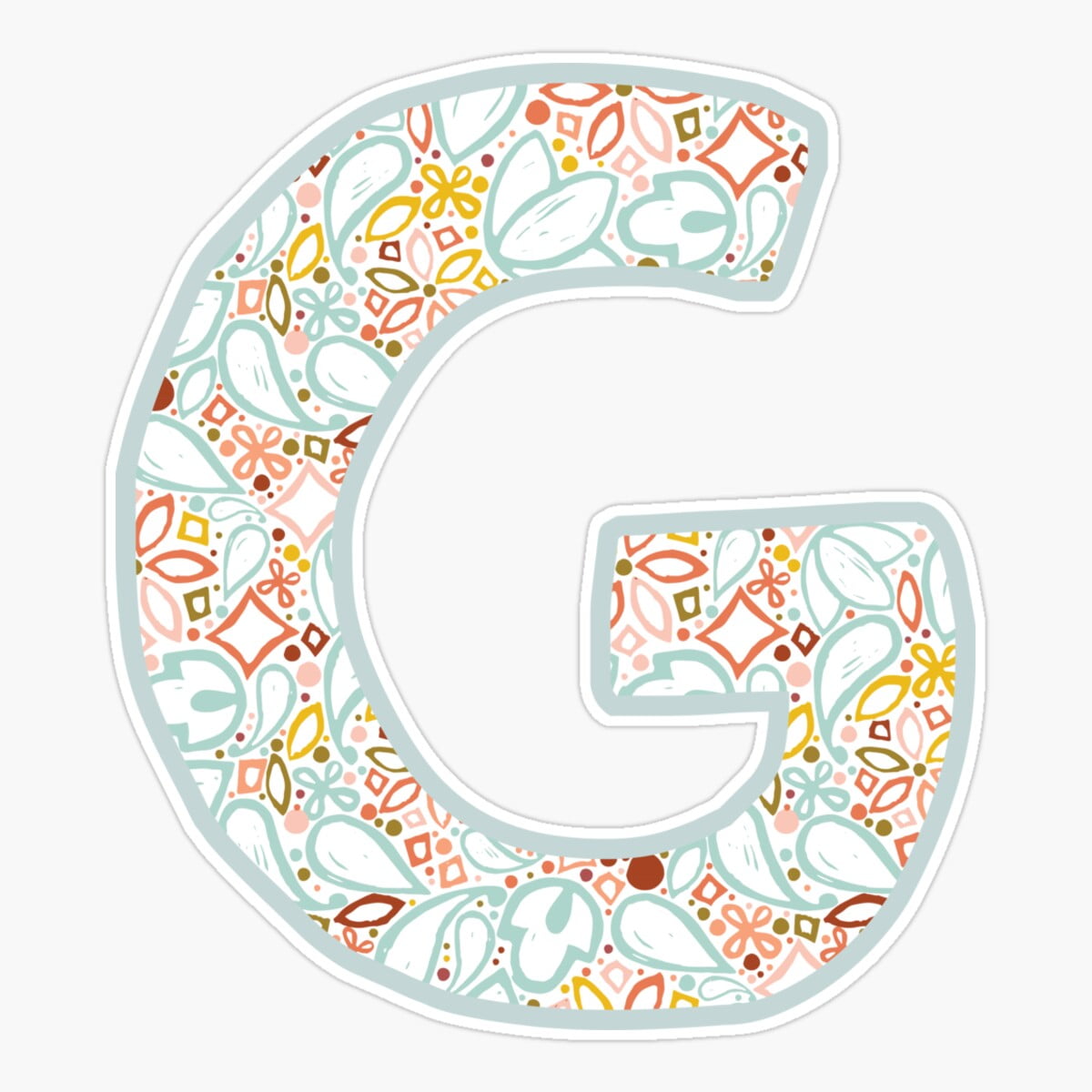 Onim Letter G - Monogram Sticker, Phone Decal Water Bottle Stickers Car ...
