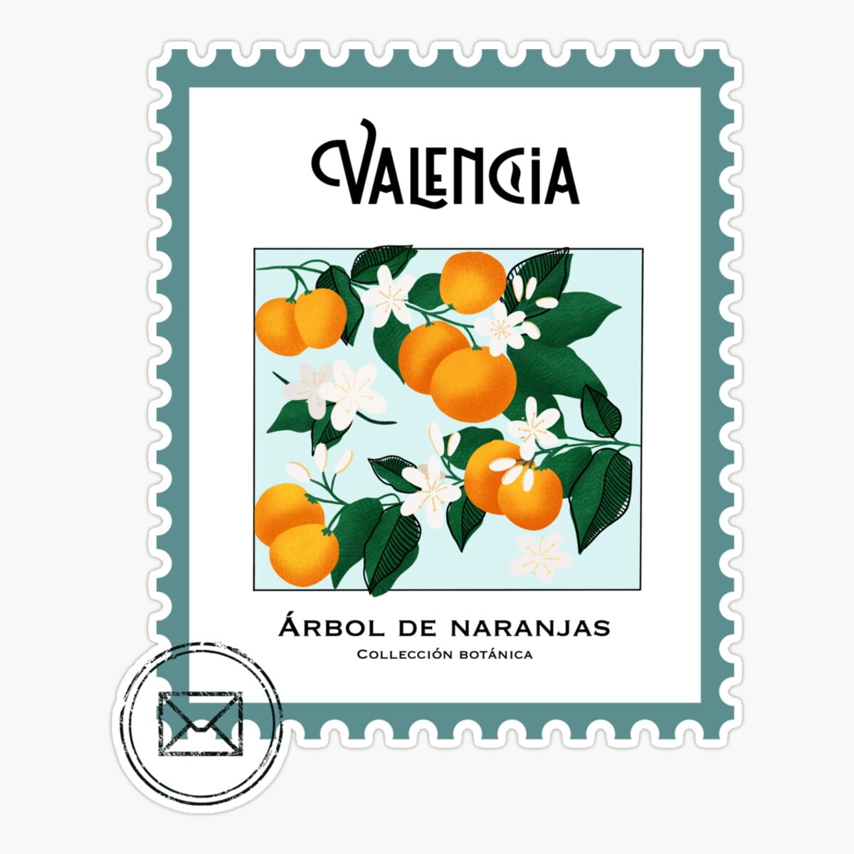Onim Letter Stamp Art Stickers With Juicy Oranges From Valencia Spain ...