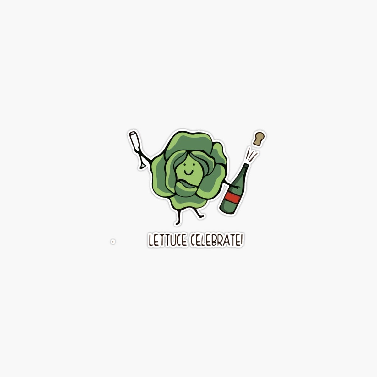 Onim Lettuce Celebrate | Art Print Sticker, Phone Decal Water Bottle ...