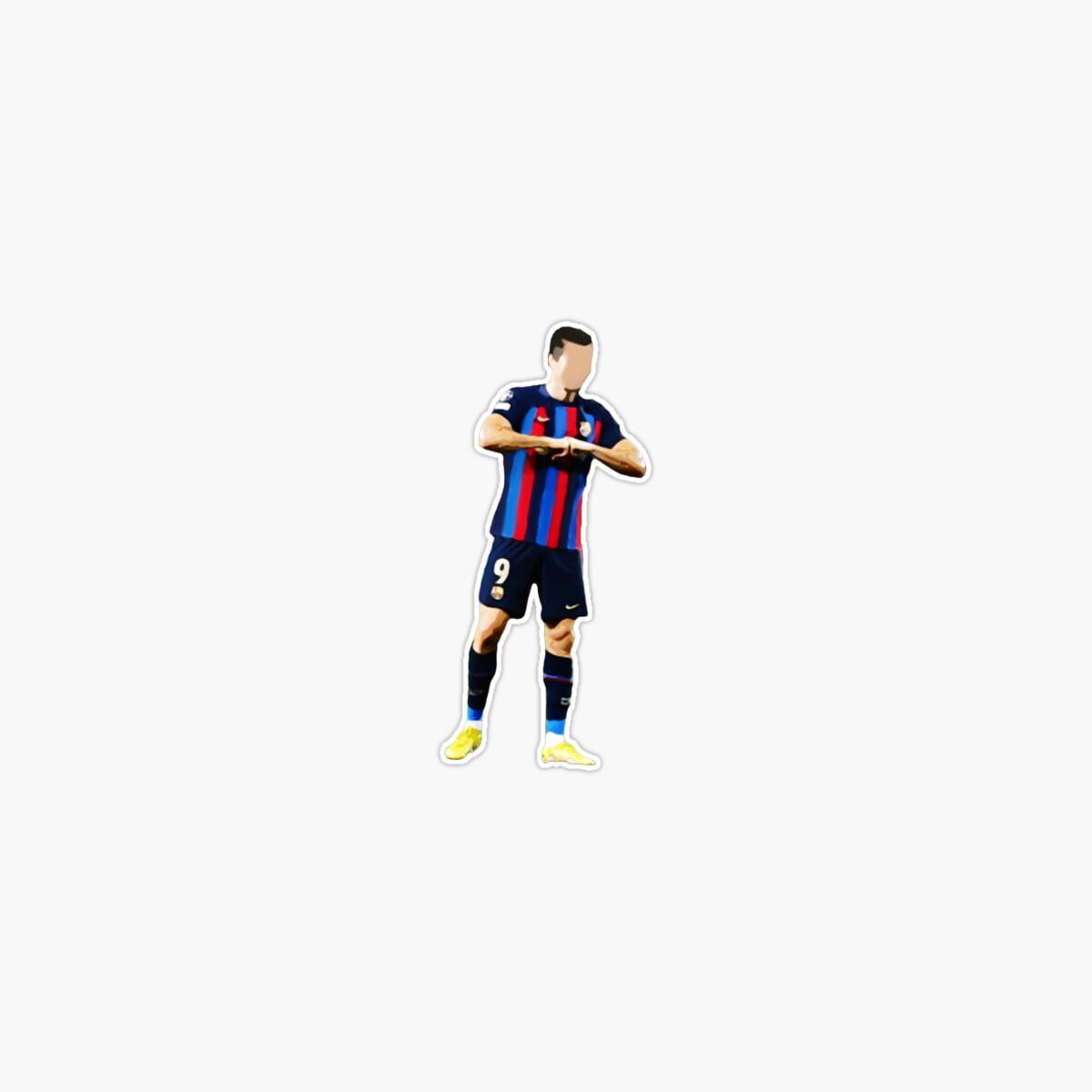 Onim Lewandowski Celebrating For Fc Barcelona Sticker, Phone Decal ...