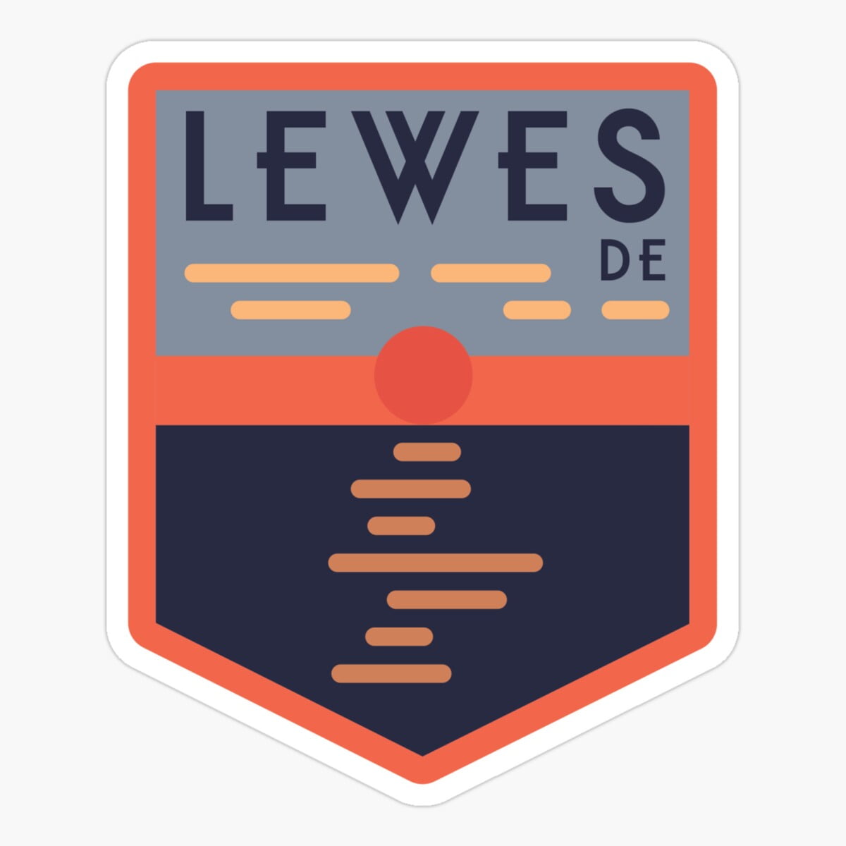 Onim Lewes, Delaware Graphic Items! Sticker, Phone Decal Water Bottle ...