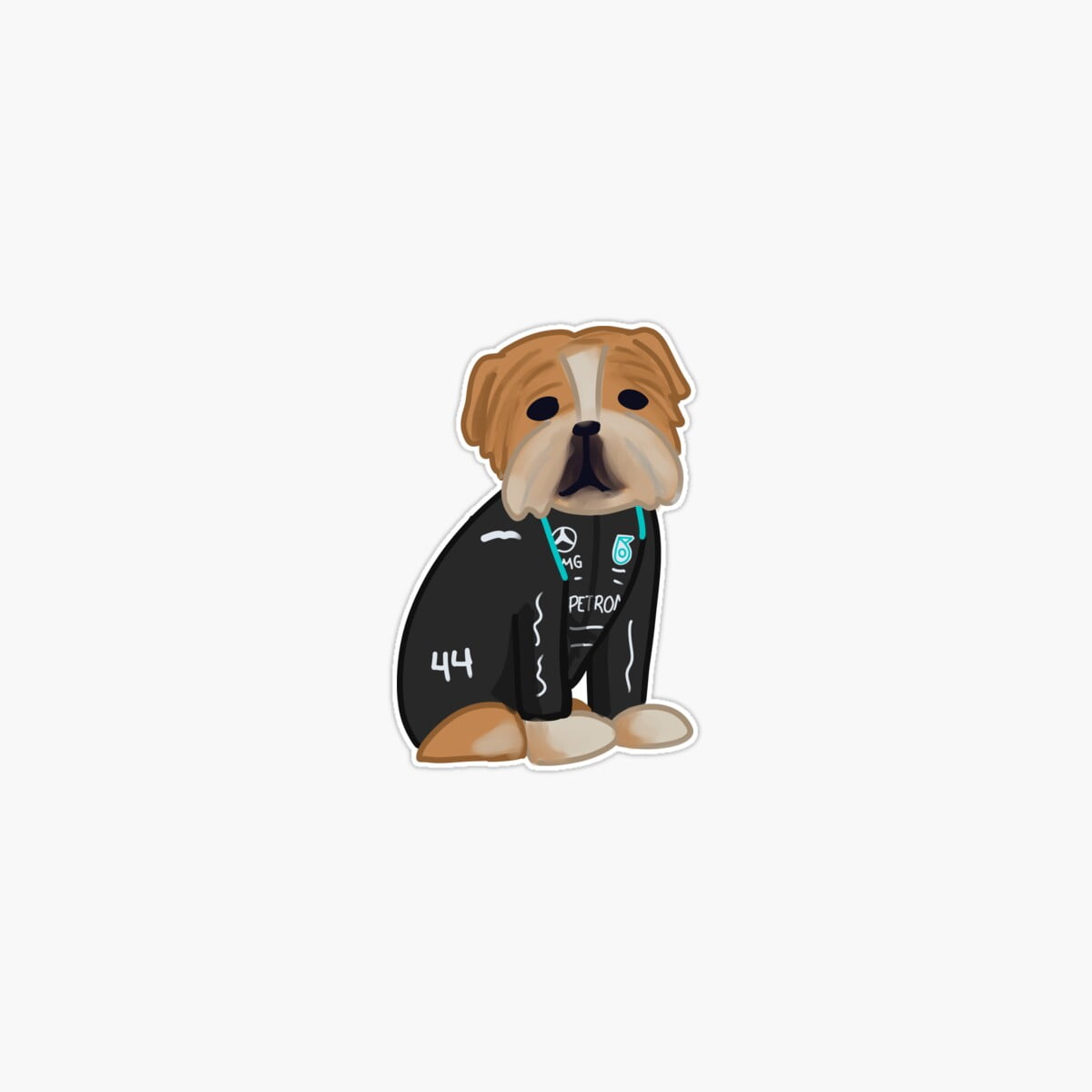 Onim Lewis Hamilton As A Dog Sticker, Phone Decal Water Bottle Stickers ...