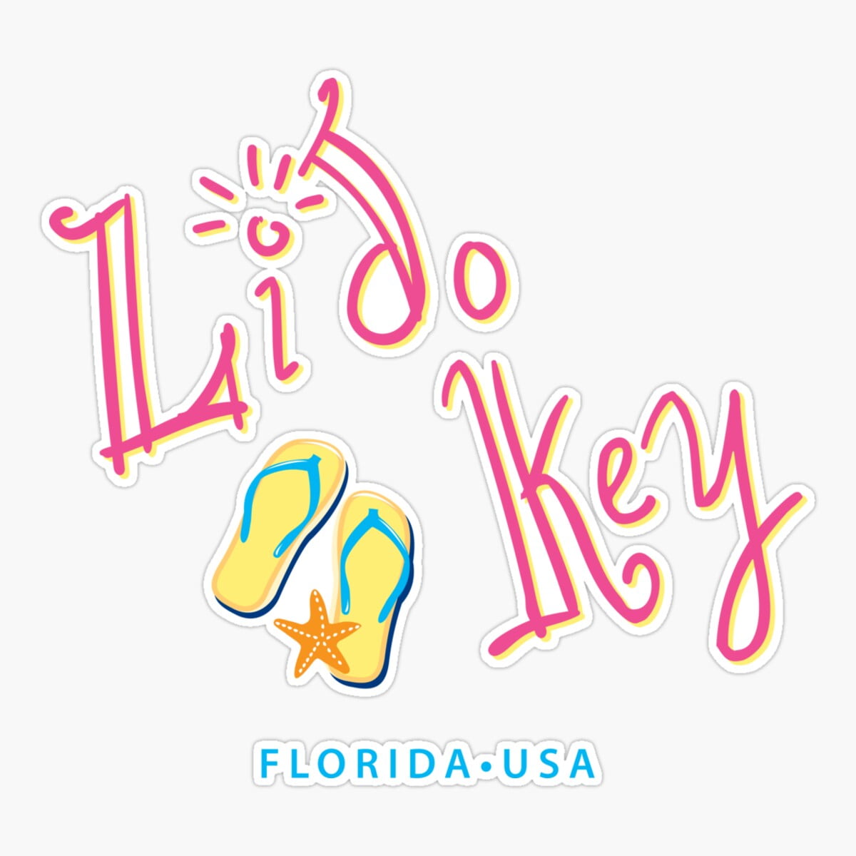 Onim Lido Key Florida Sticker, Phone Decal Water Bottle Stickers Car ...