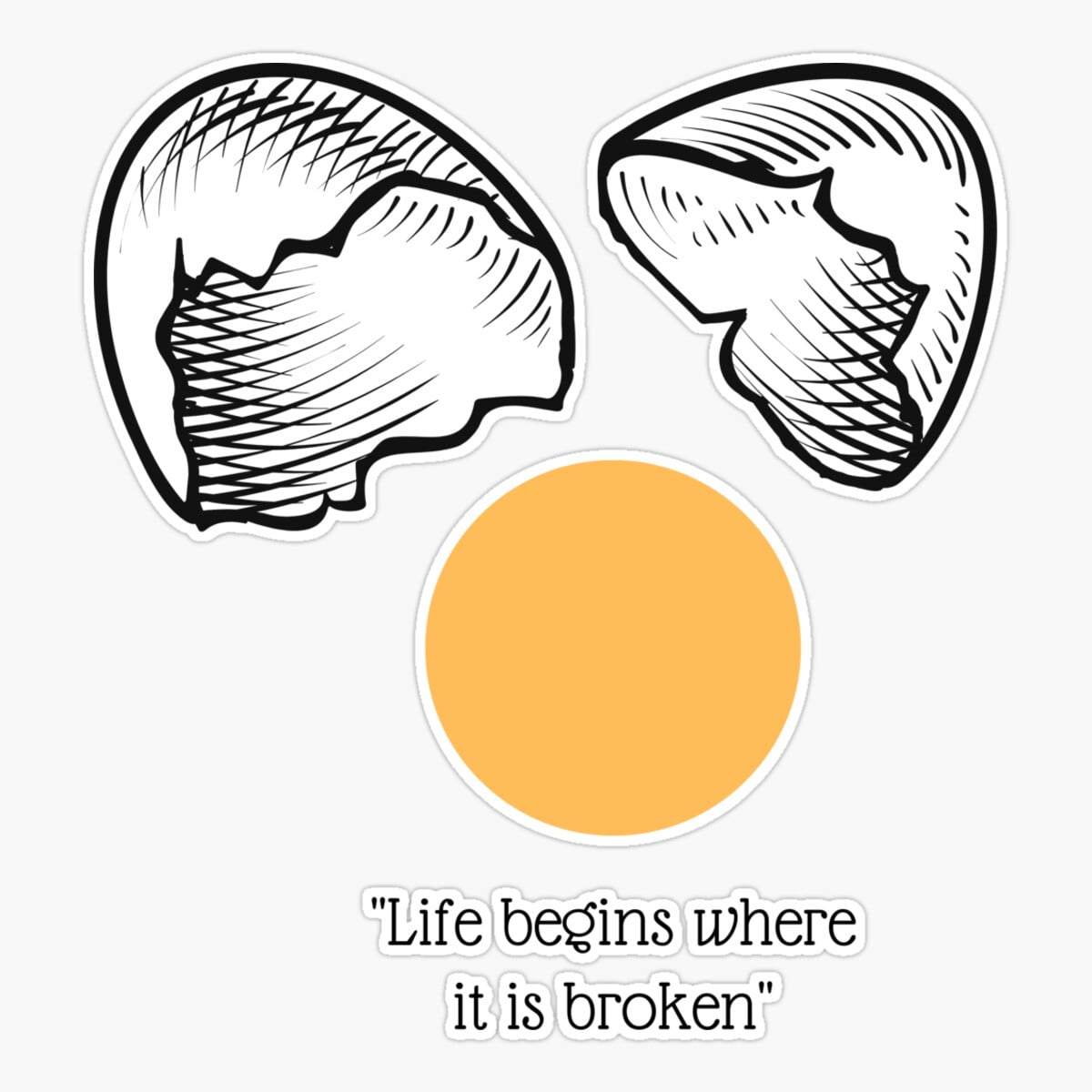 Onim Life Begins Where It Is Broken Sticker, Phone Decal Water Bottle ...