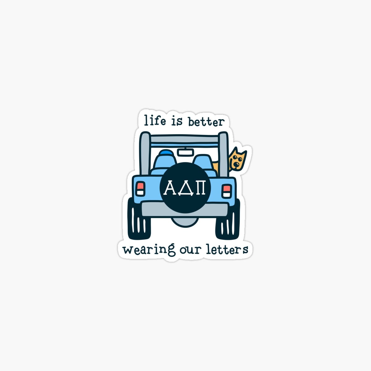 Onim Life Is Better Wearing Our Letters Alpha Delta Pi Sticker, Phone ...