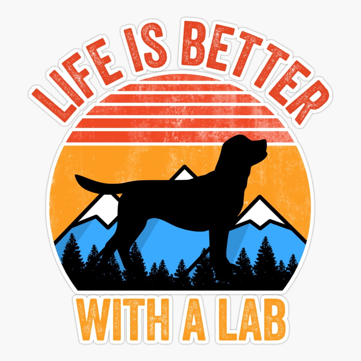 Onim Life Is Better With A Labrador Vintage Distressed Dog Gift Sticker ...