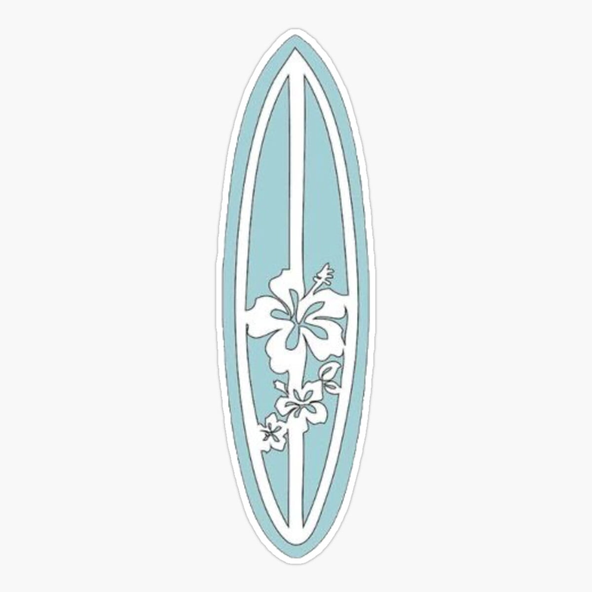 Onim Light Blue Coconut Girl Surf Board Sticker, Phone Decal Water ...