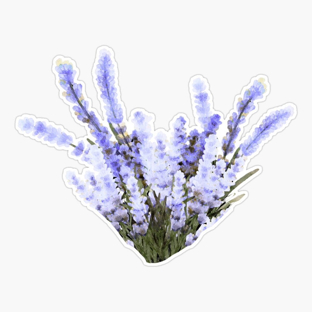 Onim Light Blue Lavender Bouquet Sticker, Phone Decal Water Bottle ...