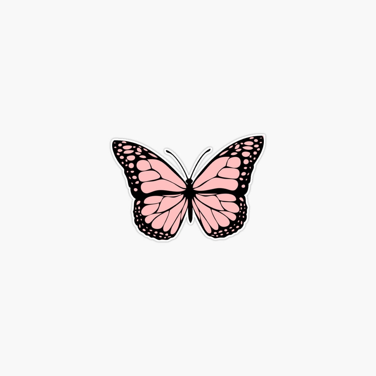 Onim Light Pink Butterfly Sticker, Phone Decal Water Bottle Stickers ...