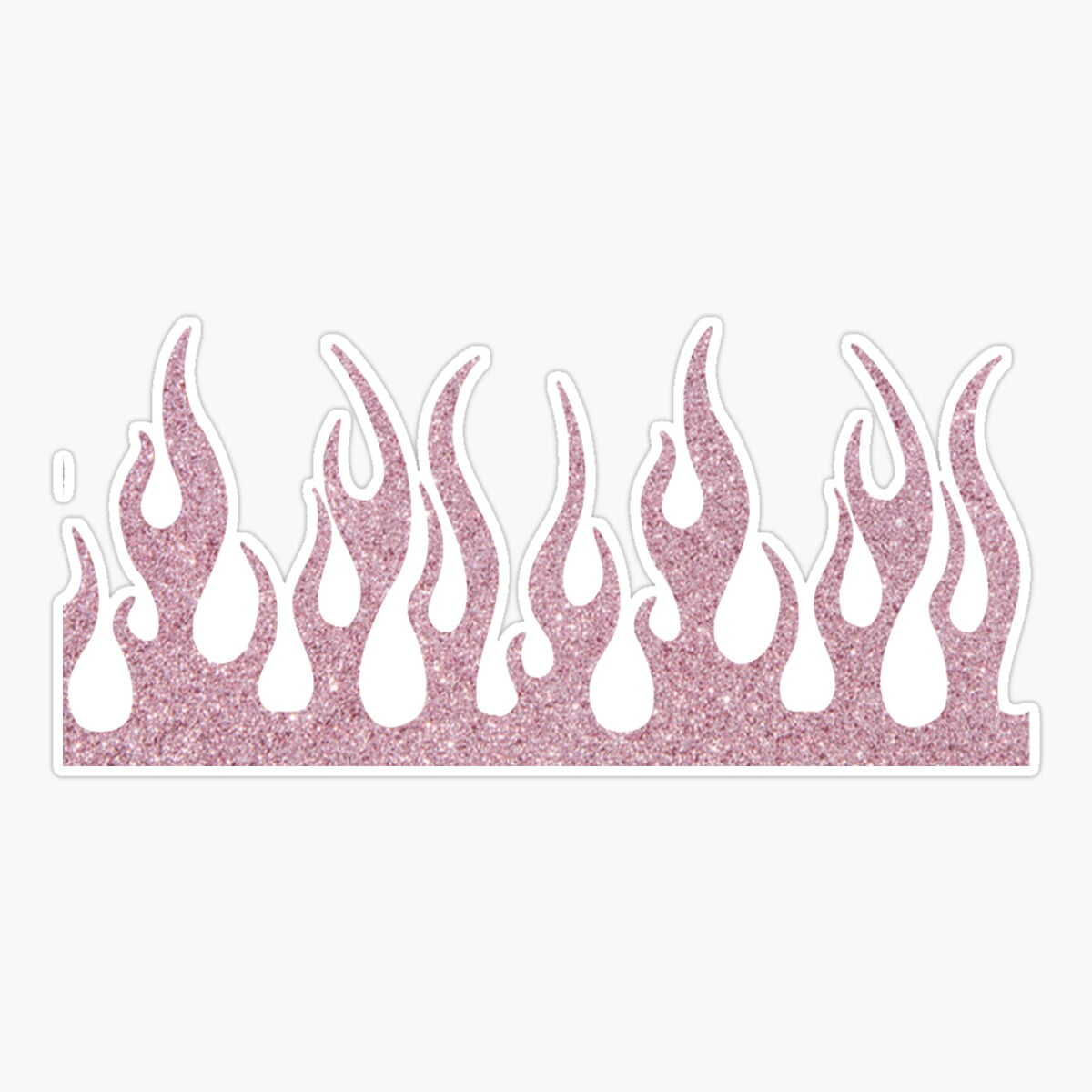 Onim Light Pink Glitter Flames Sticker, Phone Decal Water Bottle ...
