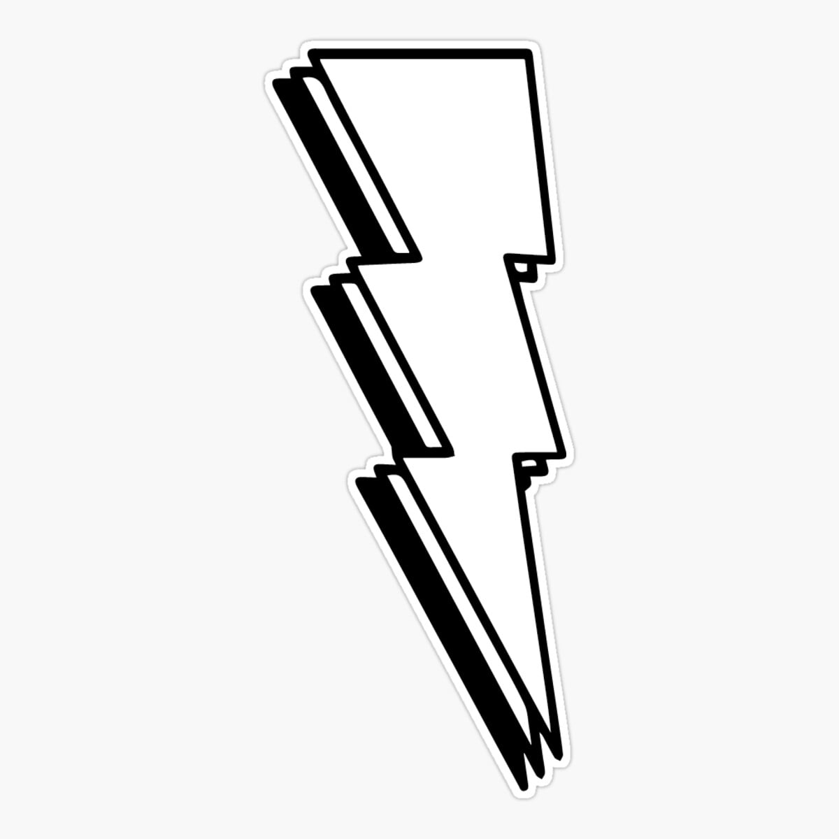 Onim Lightning Bolt- Black And White Sticker, Phone Decal Water Bottle ...