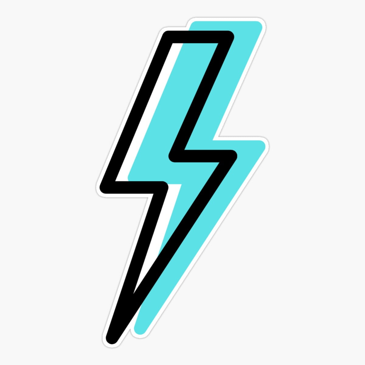 Onim Lightning Bolt In Aqua Blue Sticker, Phone Decal Water Bottle ...