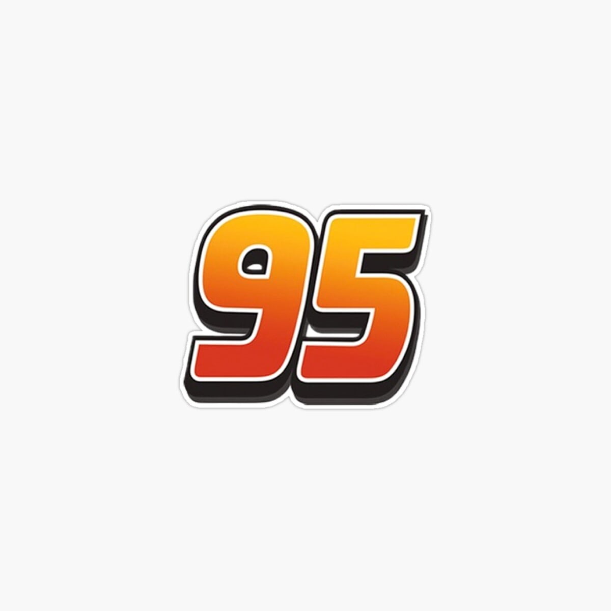 Onim Lightning Mcqueen Cars 95 Sticker, Phone Decal Water Bottle ...