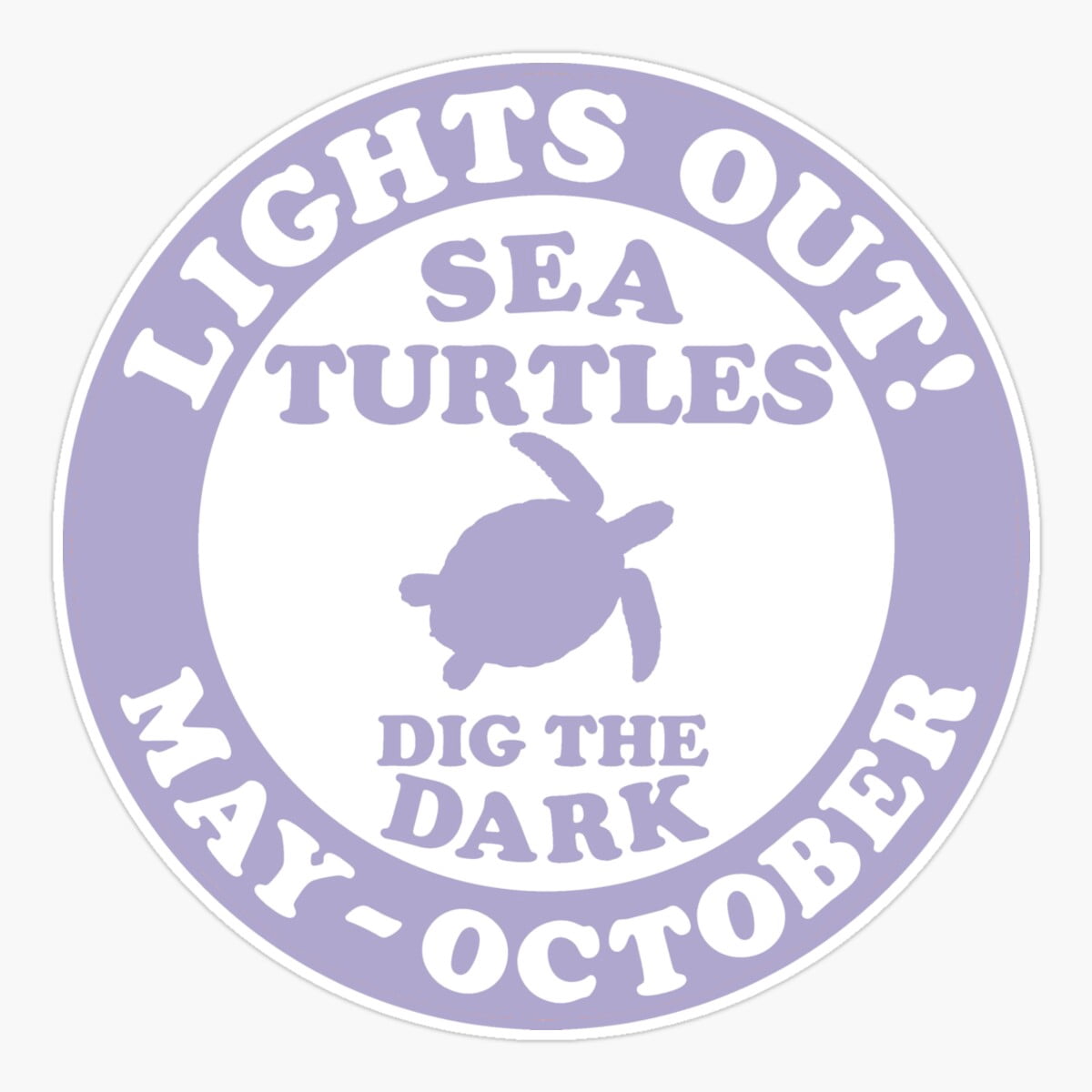 Onim Lights Out! Sea Turtles Dig The Dark Sticker, Phone Decal Water ...