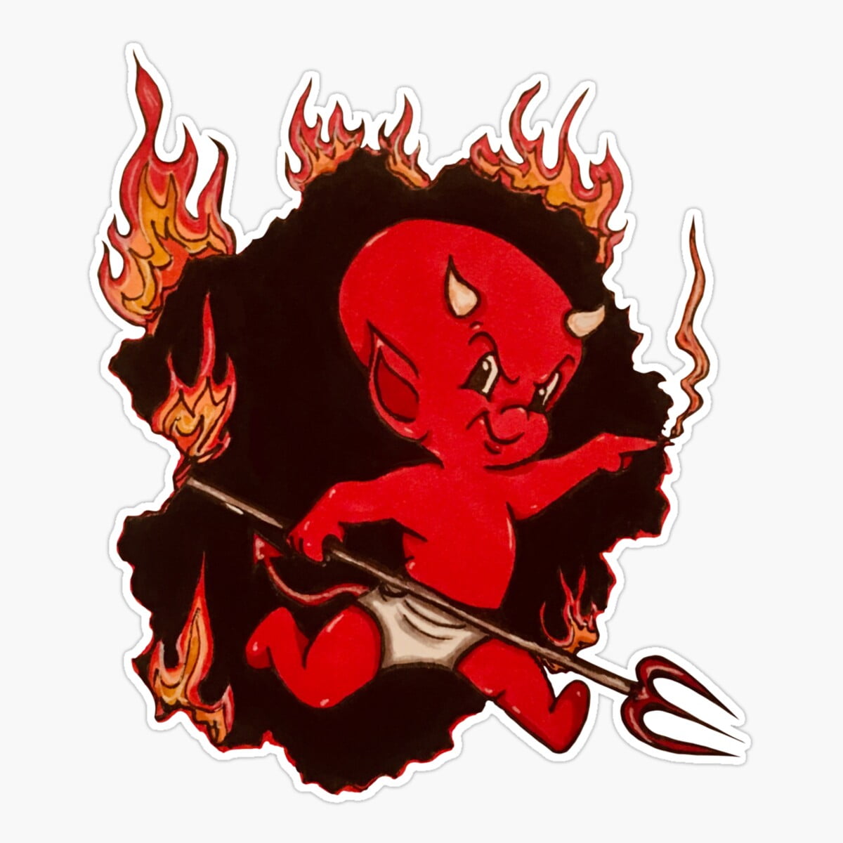 Onim Lil' Devil Hot Stuff Sticker, Phone Decal Water Bottle Stickers ...