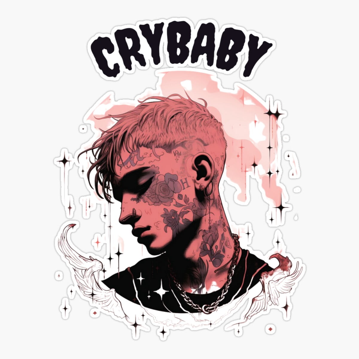 Onim Lil Peep Crybaby Sticker, Phone Decal Water Bottle Stickers Car ...