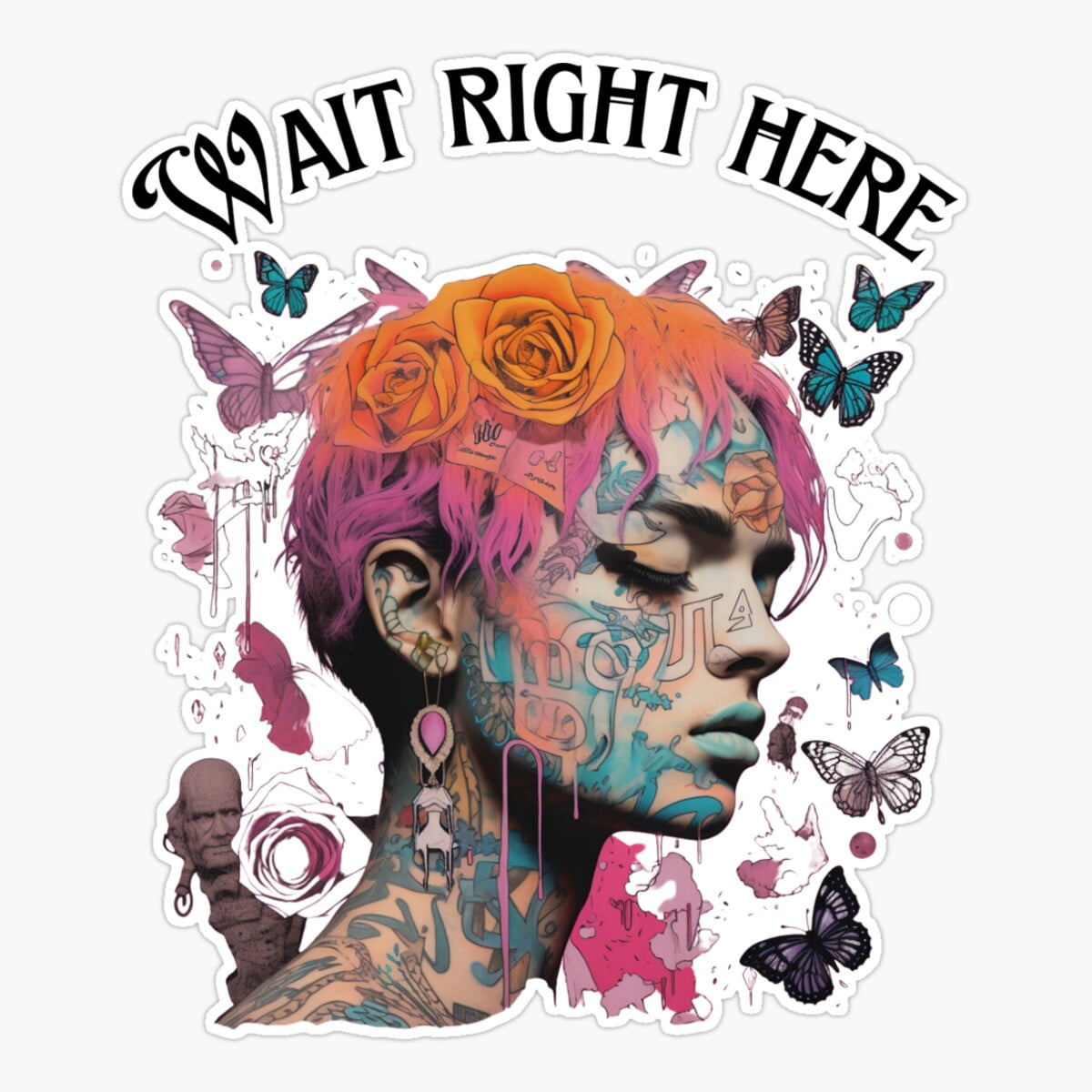 Onim Lil Peep Vibes Sticker, Phone Decal Water Bottle Stickers Car ...