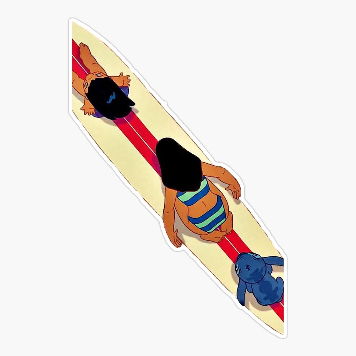 Onim Lilo Stitch And Nani Surfing Sticker, Phone Decal Water Bottle ...