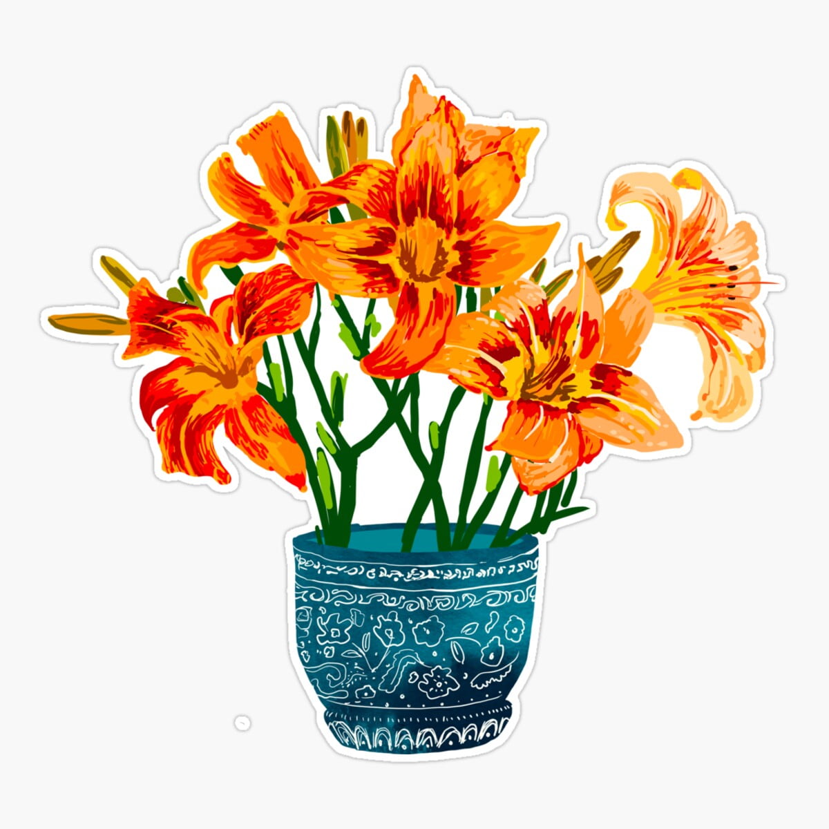 Onim Lily Blossom Sticker, Phone Decal Water Bottle Stickers Car Decals ...