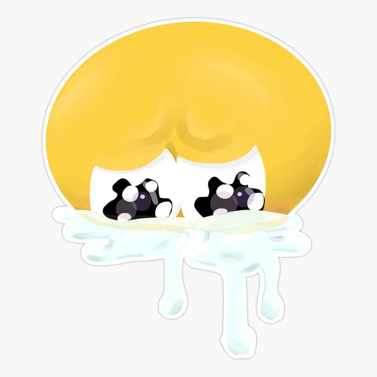 Onim Lineless Tearful Sad Emoji Sticker, Phone Decal Water Bottle ...