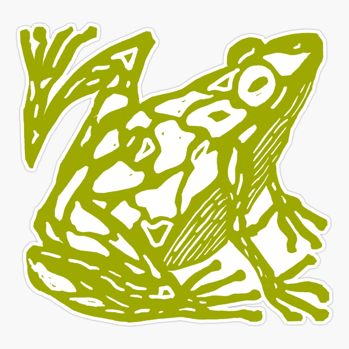 Onim Lino Print Frog Sticker, Phone Decal Water Bottle Stickers Car ...