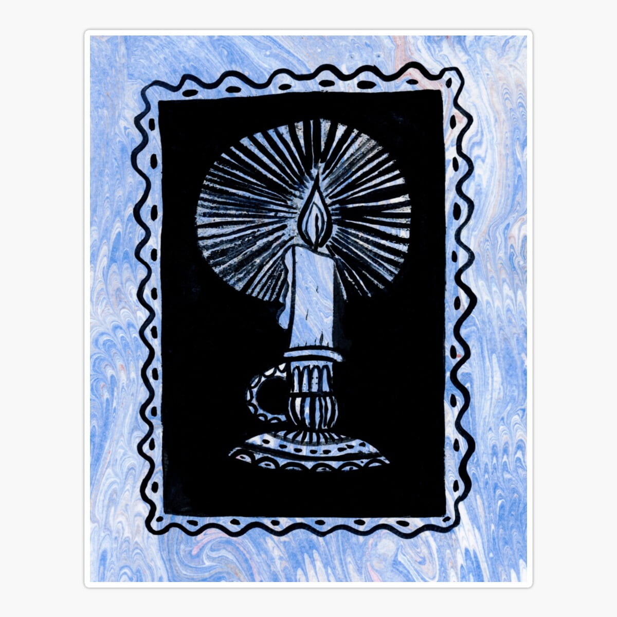 Onim Linocut Candle Print By Jemma Jamie Skidmore | Handcrafted Black ...