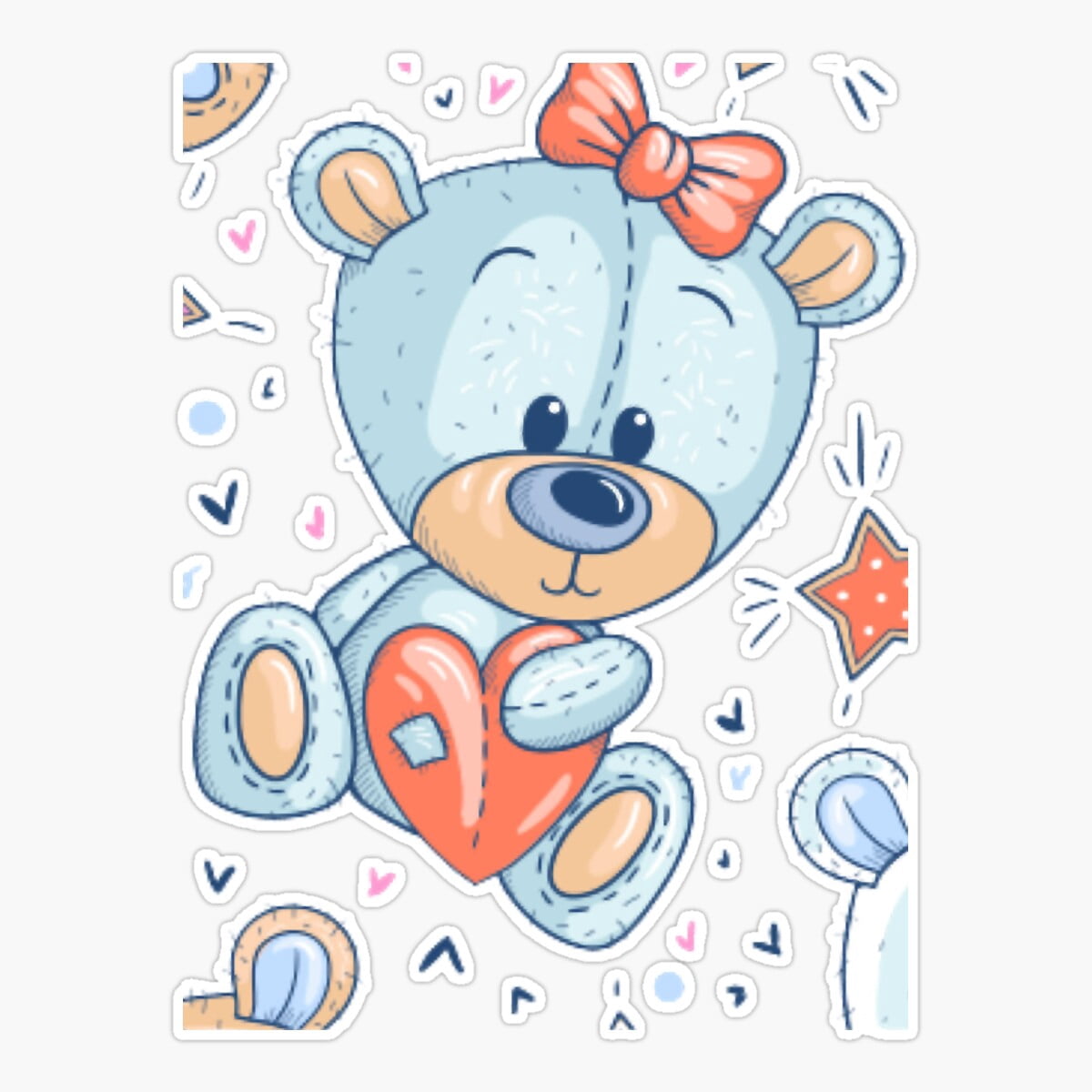 Onim Little Bears Design Sticker, Phone Decal Water Bottle Stickers Car ...