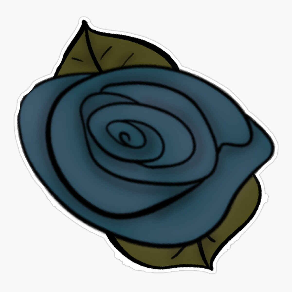 Onim Little Blue Rose Sticker, Phone Decal Water Bottle Stickers Car ...