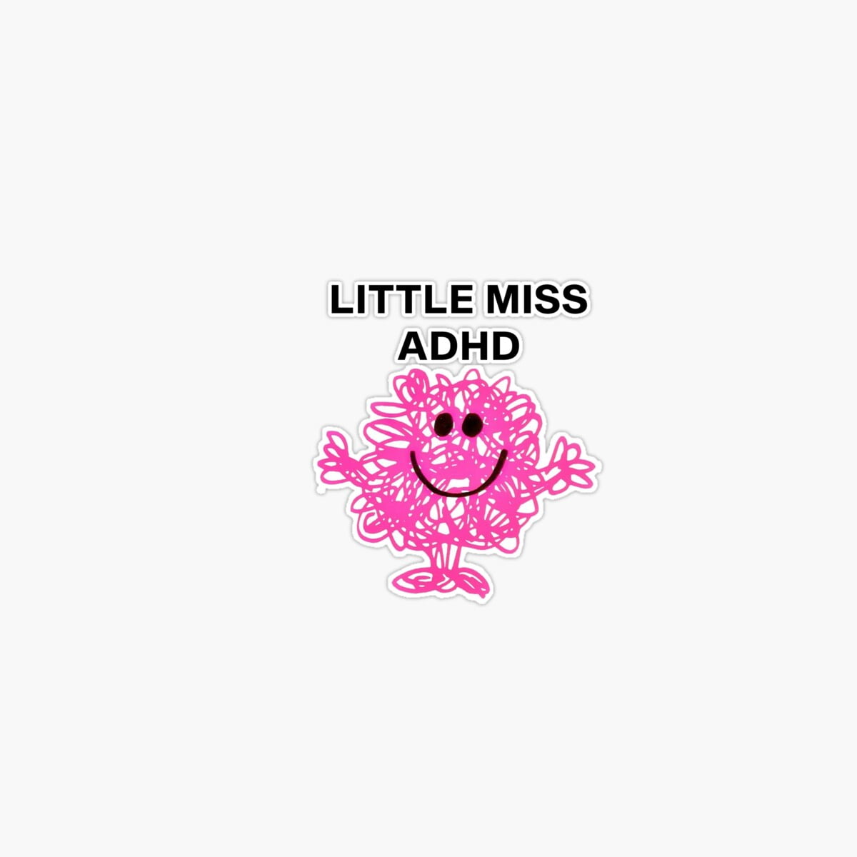 Onim Little Miss Adhd Sticker, Phone Decal Water Bottle Stickers Car ...