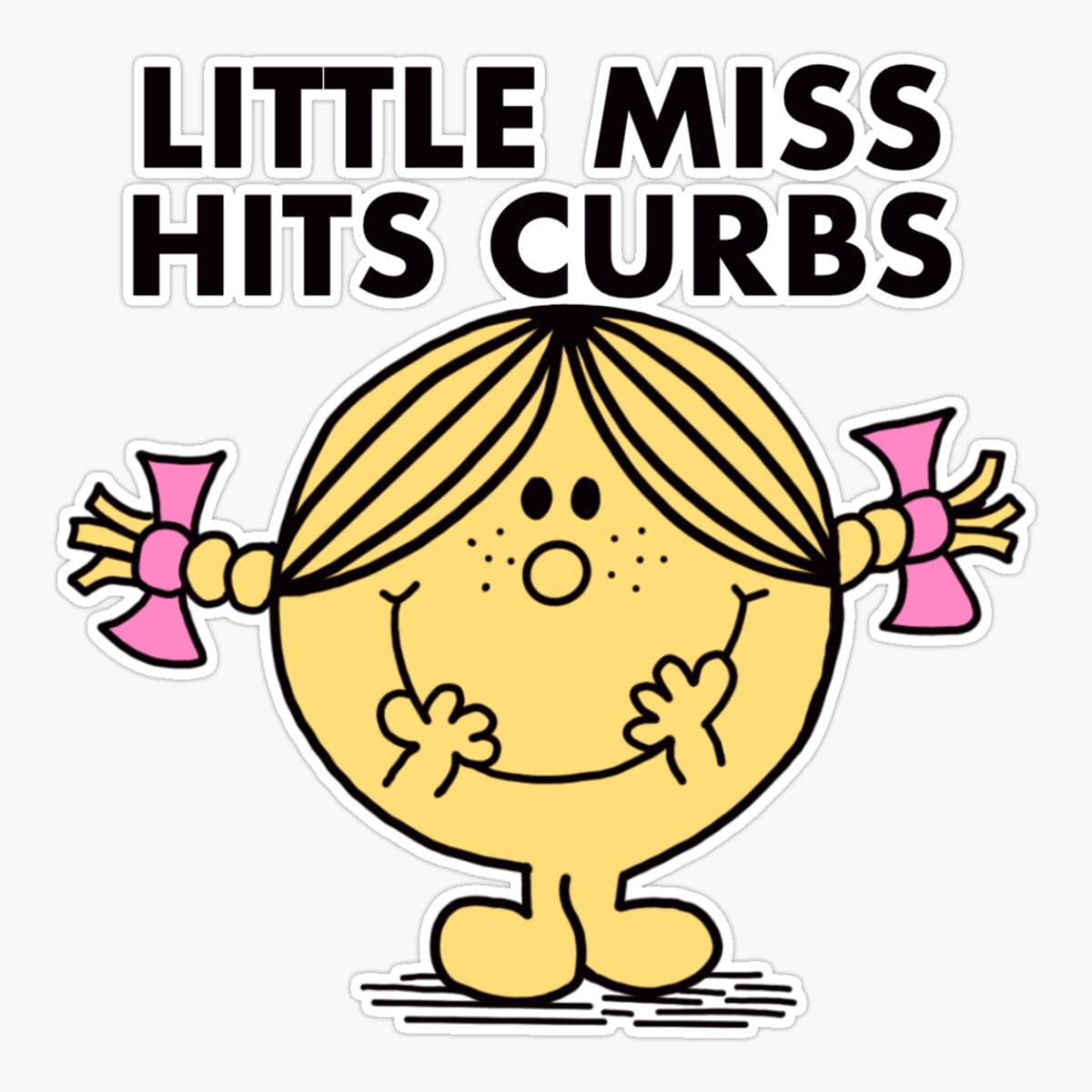 Onim Little Miss Hits Curbs Sticker Sticker, Phone Decal Water Bottle ...