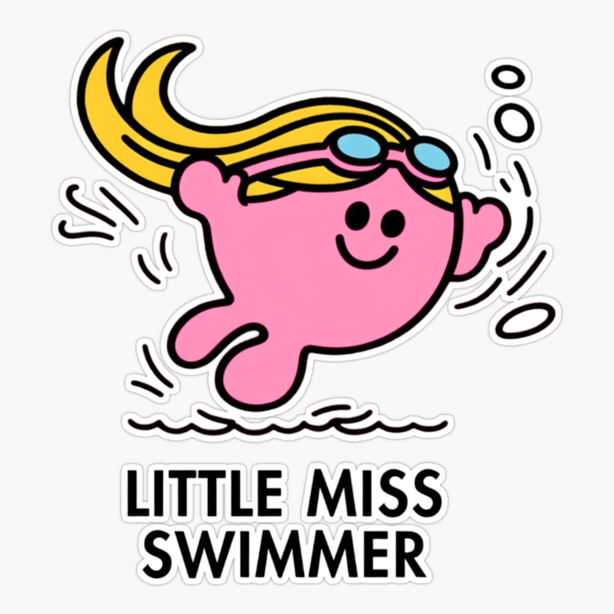 Onim Little Miss Swimmer Sticker, Phone Decal Water Bottle Stickers Car Decals, Funny Birthday ...