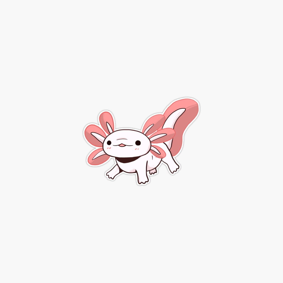 Onim Little Pink Axolotl Sticker, Phone Decal Water Bottle Stickers Car ...
