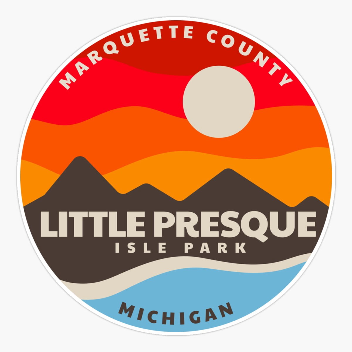Onim Little Presque Isle Park Sticker, Phone Decal Water Bottle ...