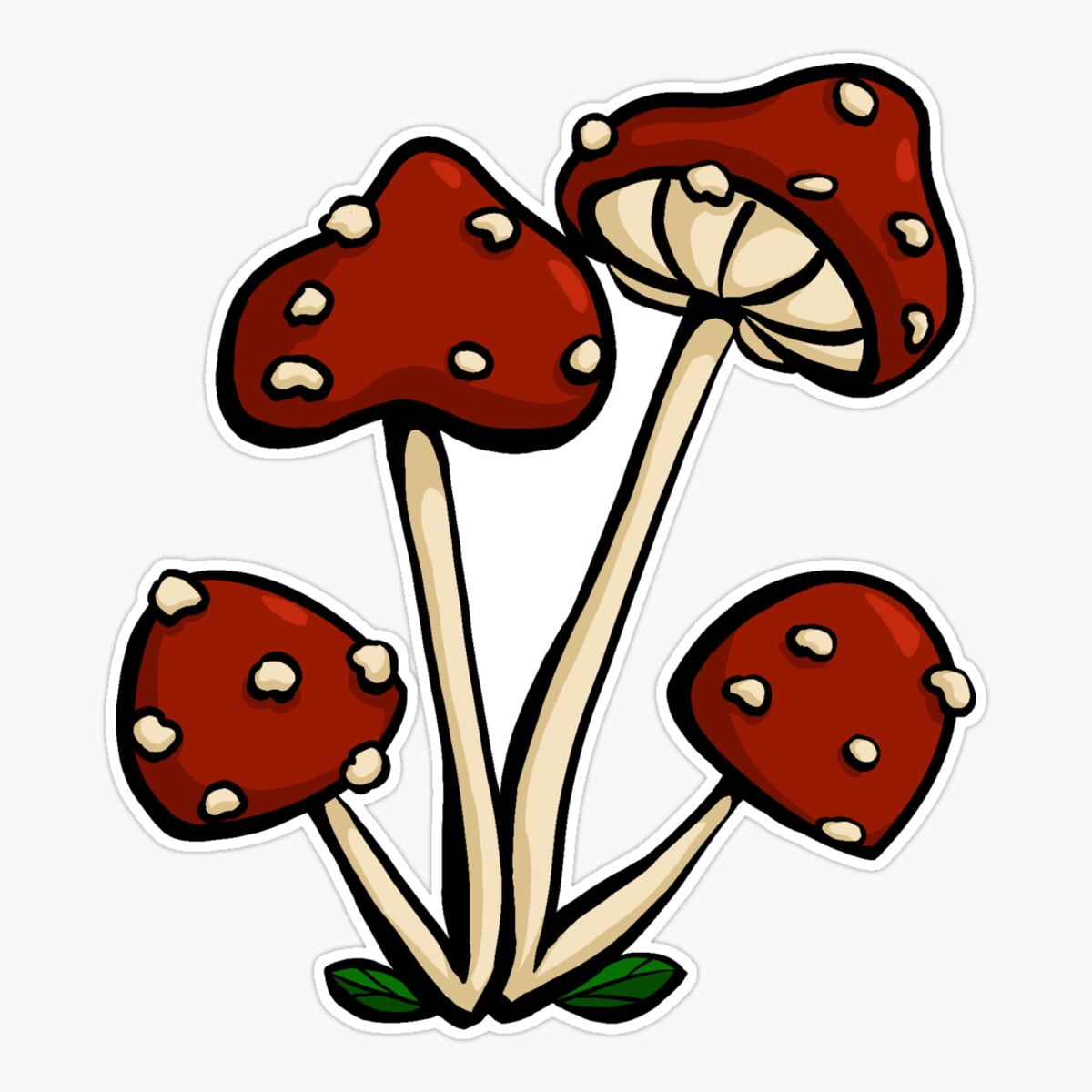 Onim Little Red Mushrooms Sticker, Phone Decal Water Bottle Stickers ...