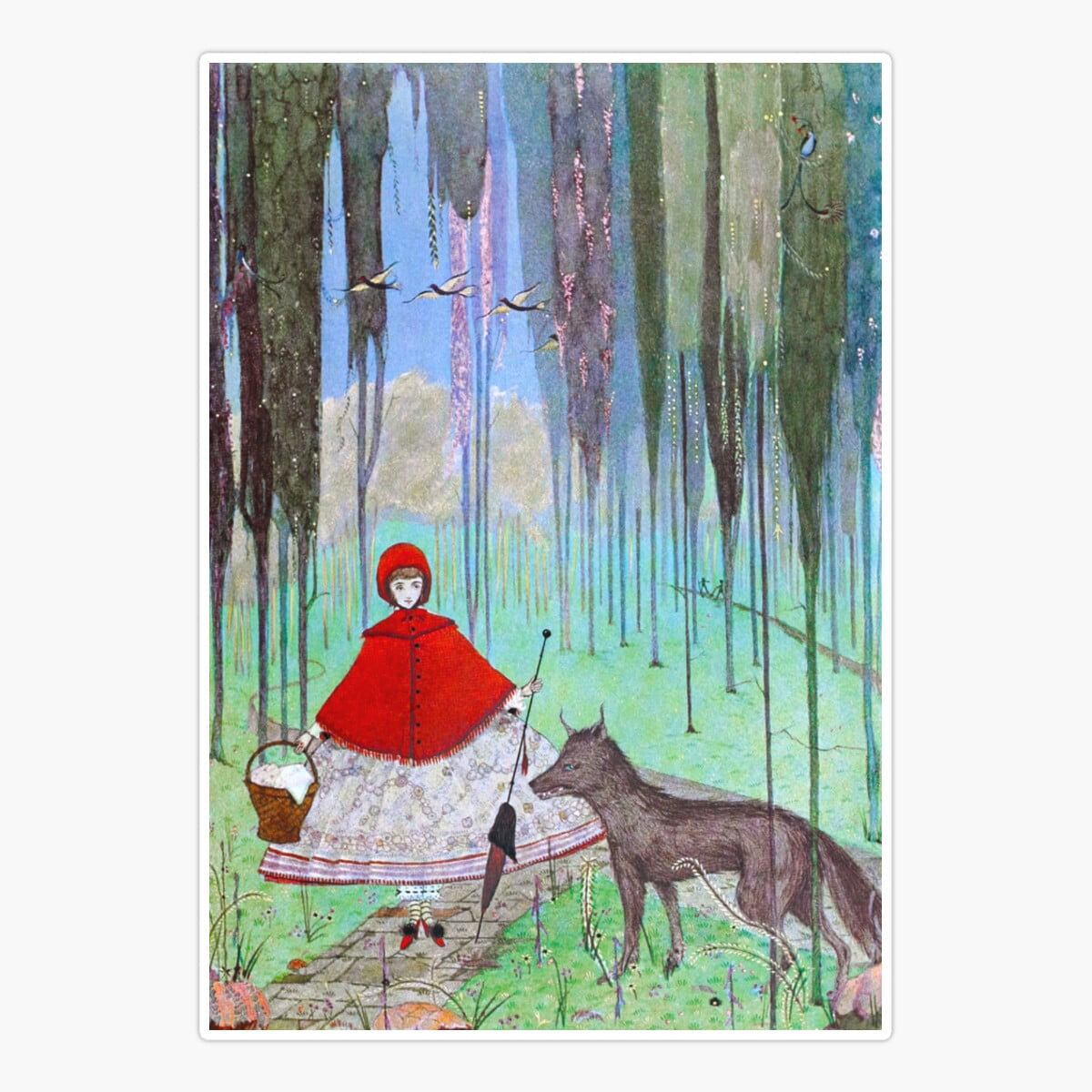 Onim Little Red Riding Hood Sticker, Phone Decal Water Bottle Stickers ...