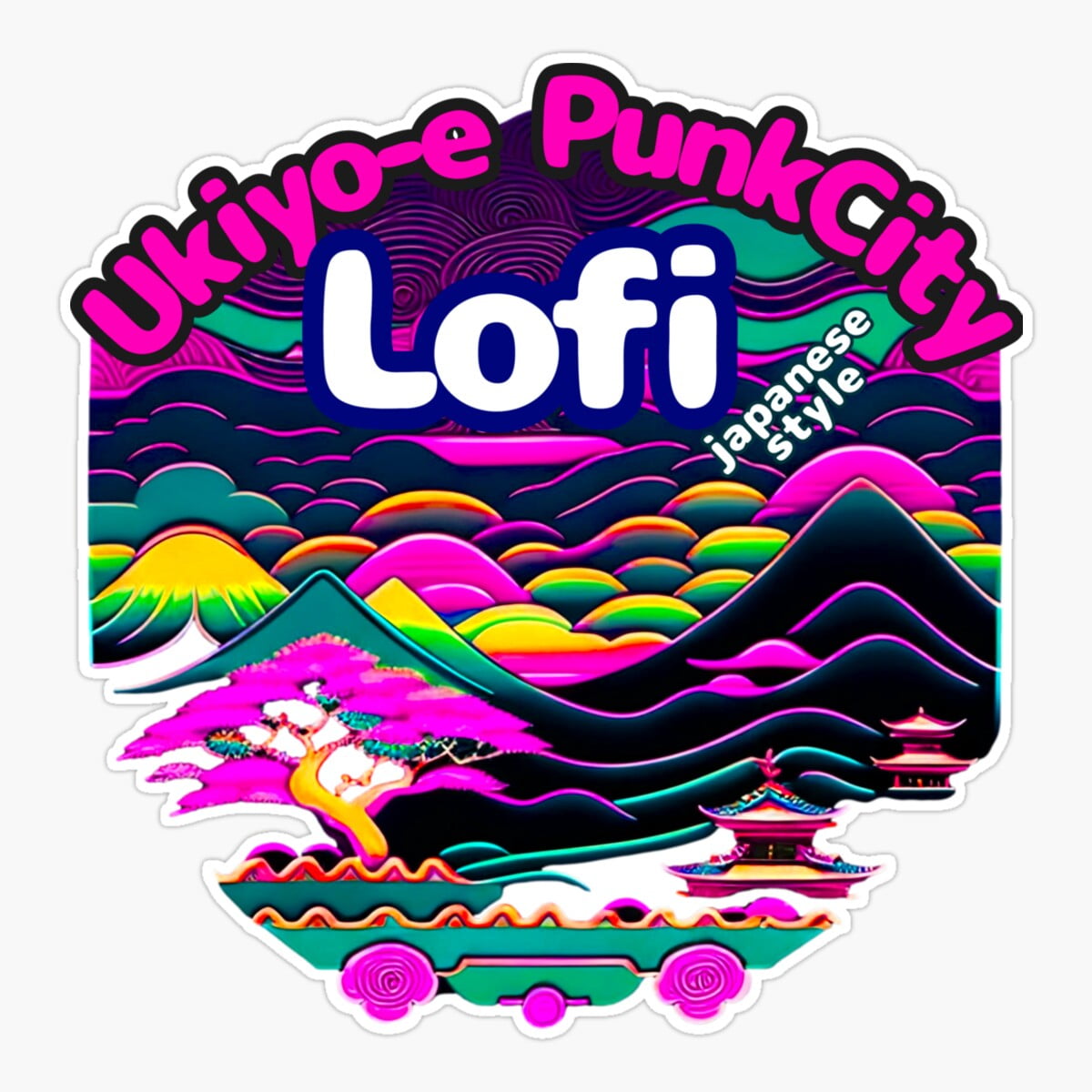 Onim 【Lofi-Art】Neo-Ukiyo E Bonsai: A Cyberpunk Journey Through Japan'S ...