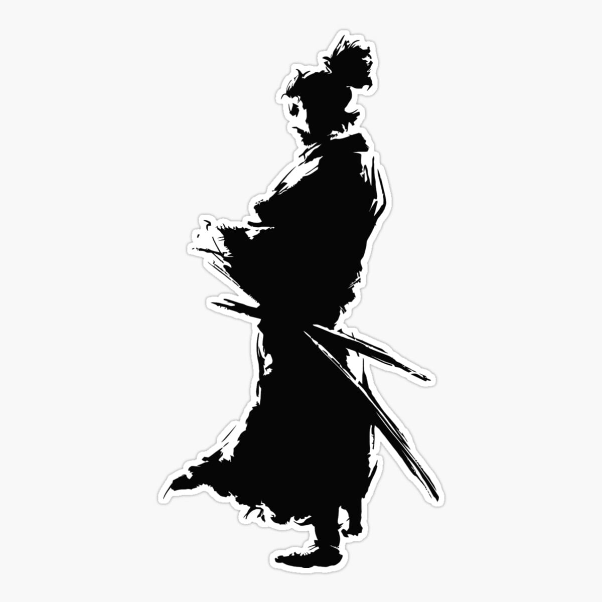 Onim Lone Samurai Sticker, Phone Decal Water Bottle Stickers Car Decals ...
