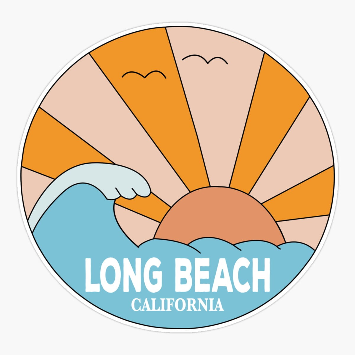 Onim Long Beach California Sticker, Phone Decal Water Bottle Stickers ...