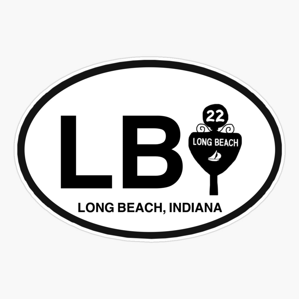 Onim Long Beach Indiana Stop 22 Sticker, Phone Decal Water Bottle ...