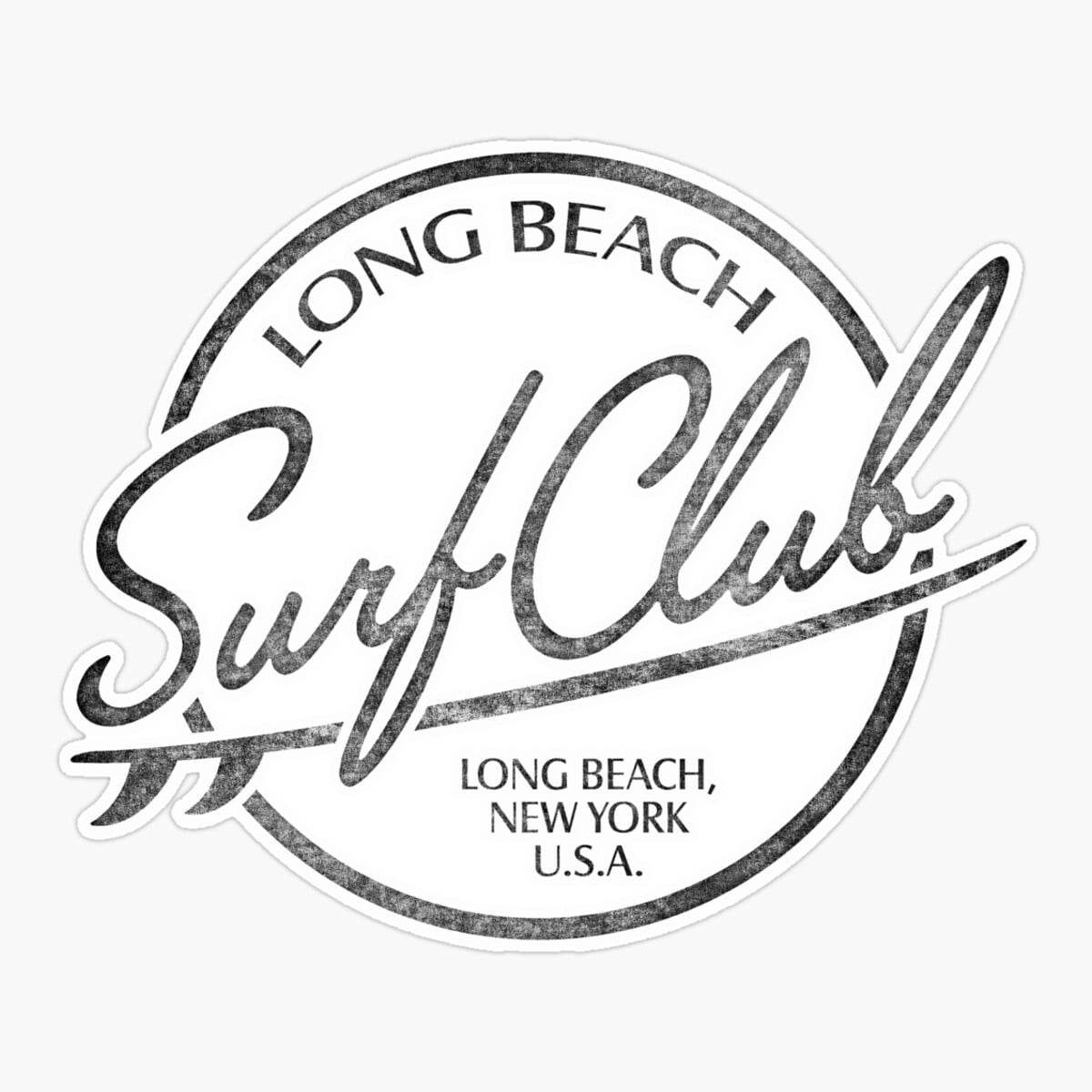 Onim Long Beach Surf Club Sticker, Phone Decal Water Bottle Stickers ...