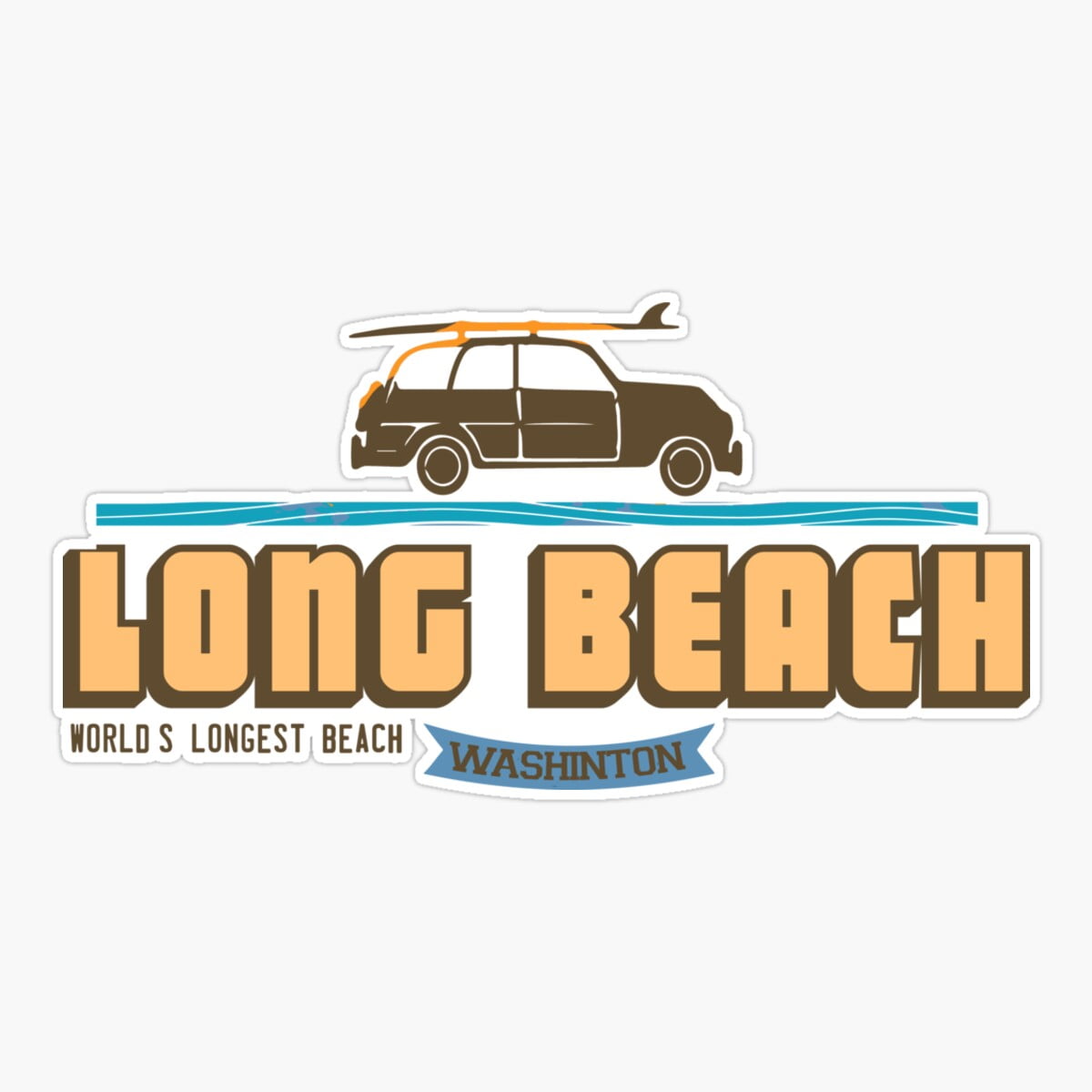 Onim Long Beach - Washington State. Sticker, Phone Decal Water Bottle ...