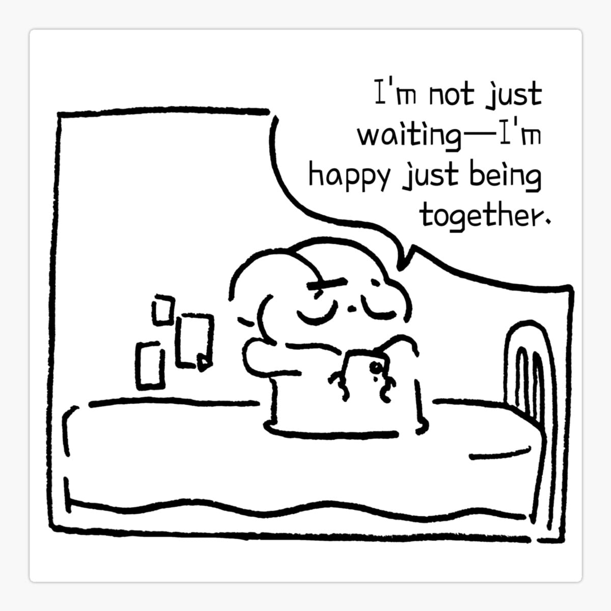 Onim Long Distance Relationship Comic Sticker, Phone Decal Water Bottle ...